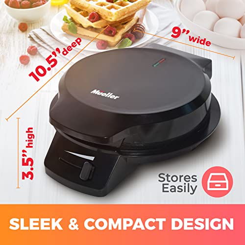 Mueller Heart Waffle Maker, 5 Belgian Waffle Iron, Adjustable Browning Control, Cool Touch Handle, Compact and Easy to Clean, Great Valentines Day Gift