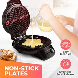 Mueller Heart Waffle Maker, 5 Belgian Waffle Iron, Adjustable Browning Control, Cool Touch Handle, Compact and Easy to Clean, Great Valentines Day Gift