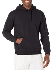 gildan adult fleece hooded sweatshirt, style g18500, black, large