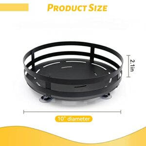 Lazy Susan Organizer 10” Metal Turntable Spice Rack Rotation Black for Pantry Cabinet Cupboard Organizer Table