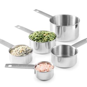 Stainless Steel Measuring Cups And Measuring Spoons 10-Piece Set, 5 Cups And 5 Spoons