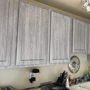 Self Adhesive Light Grey Wood Contact Paper Shelf Liner Dresser Kitchen Cabinets Table Desk Countertop Furniture Wall Paper 17.7X 197 Inches