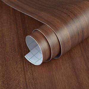 bayya brown wood grain contact paper waterproof peel and stick wallpaper walnut look furniture sticker for kitchen cabinet table door floor shelf drawer liner self-adhesive vinyl film wall covering