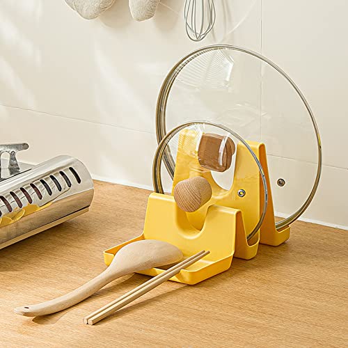 LUYANhapy9 Pot Lid Holder -Slip Non-Stick Safe Kitchen Countertop Pot Cover Chopping Board Organizer Supplies Yellow