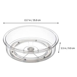 OSALADI 13 inch Kitchen Rack Rotating Shelf, Seasoning Storage Tray, Divided Spinning Organizer, Round Plastic Turntable Storage Food Bin Container, Divided Condiment Holder for Kitchen Home Bathroom