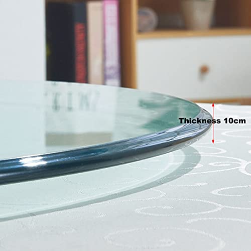 ADKINC Tempered Glass Lazy Susan Turntable for Round Table, Lazy Susan Swivel ,Kitchen Dining Round Lazy Susan Turntable Bearings.80cm（12-Inch, Transparent）