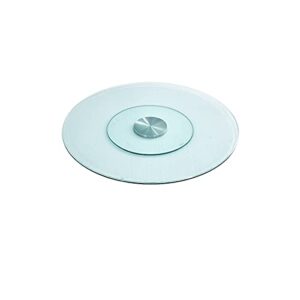 ADKINC Tempered Glass Lazy Susan Turntable for Round Table, Lazy Susan Swivel ,Kitchen Dining Round Lazy Susan Turntable Bearings.80cm（12-Inch, Transparent）