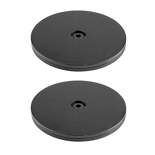 Kyuionty 2Pcs Black Turntable Organizer 6 Inch, Acrylic Rotating Swivel Steel Ball Bearings Stand for Pantry Cabinet Spice Rack Cake Table Makeup