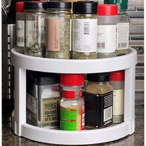 Handy Housewares 10" Diameter 2-Tier Lazy Susan Kitchen & Bath Storage Turntable - Spice Rack, Pantry Oragnizer