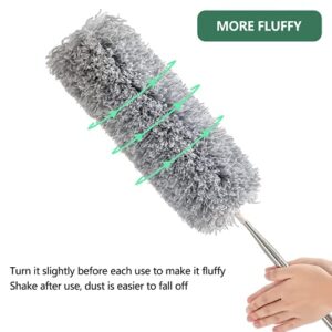 SetSail Duster with Extension Pole 110-inch Extra-Long Dusters for Cleaning, Bendable Microfiber Head Washable Ceiling Fan Duster for High Ceilings, Furniture