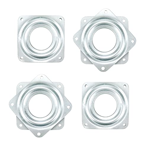 Autoly 3 Inch Lazy Susans Turntable Ball Bearing Plate 71.5mm Square Swivel Turntable Base Hardware, 8mm Height, Pack of 4