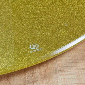 360° Swivel Tray,Round Glass Table Top,Tempered Glass Lazy Susan Turntable for Dining Table,Rotating Serving Plate,Stable and Not Easy to Tilt,31″/35″/39″/43″/47″ - Golden Sand