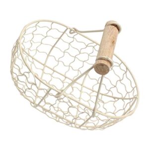 doitool wire egg container eggs wire storage basket with handle iron art eggs tray wire fruit storage vegetables container eggs holder for kitchen home living room metal