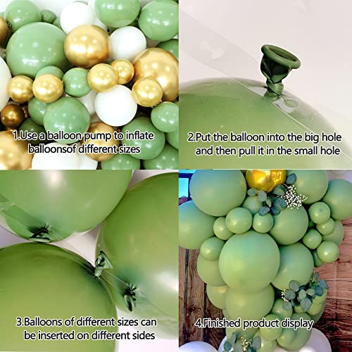 Sage Green Balloon Garland Kit Arch Oh Baby Shower Olive Matte Different Sizes Decor Happy Birthday Party Decorations