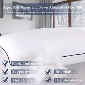 HOOMQING Bed Pillows for Sleeping 2 Pack,Pillows Queen Size Set of 2 for Side Back and Stomach Sleepers, Cooling Pillows,Down Alternative Filling Luxury Soft Supportive Plush Pillows (White, Queen)