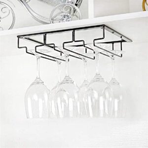 Black 4 Rows Wine Glass Shelf, Upside-down Home Goblet Iron Art Shelf, Wine Glass Hanging Storage Rack (Color : 3 Rows 1 Pack)