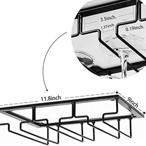 Black 4 Rows Wine Glass Shelf, Upside-down Home Goblet Iron Art Shelf, Wine Glass Hanging Storage Rack (Color : 3 Rows 1 Pack)