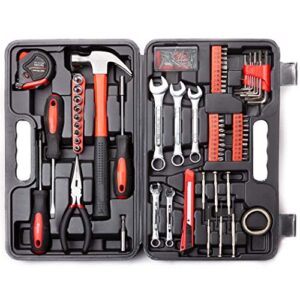 cartman 148piece tool set general household hand tool kit with plastic toolbox storage case socket and socket wrench sets