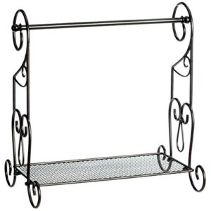 home marketplace kitchen paper towel rack & organizer stand, black