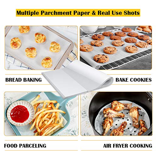 Katbite 200PCS 12x16 In Heavy Duty Flat Parchment Paper, Parchment Paper Sheets for Baking Cookies, Cooking, Frying, Air Fryer, Grilling Rack, Oven(12x16 Inch)