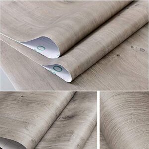 self adhesive gray oak wood contact paper shelf liner for bathroom kitchen cabinets countertop table desk door decal 24×117 inches