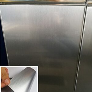 Metal Look Contact Paper Film Vinyl Self Adhesive Waterproof Anti Greasy Counter Top Peel Stick Metallic Gloss Shelf Liner for Kitchen Cabinet 24inch by 88inch(Silver Metal)