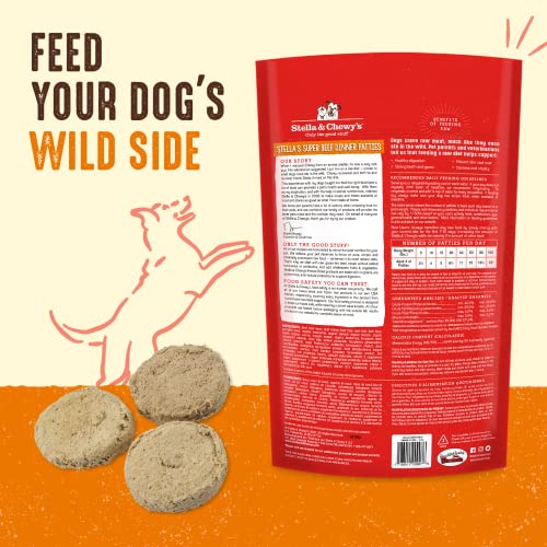 Stella & Chewy’s Freeze Dried Raw Dinner Patties – Grain Free Dog Food, Protein Rich Stella’s Super Beef Recipe – 14 oz Bag