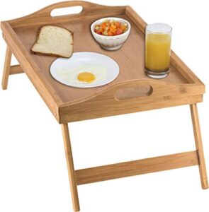 home-it bed tray table with folding legs, and breakfast tray bamboo bed table and bed tray with legs