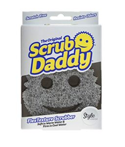 scrub daddy smiling scrubber, grey – scratch-free multipurpose dish sponge – bpa free & made with polymer foam – stain, mold & odor resistant kitchen sponge (1 count)