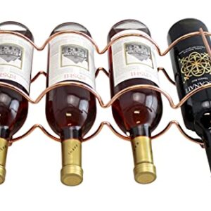 Rose Gold Stackable Table Top Wine Rack Bottle Holder Each Holds 4 Bottles - Keeps Bottles of Wine Horizontal to Prevent Oxidation