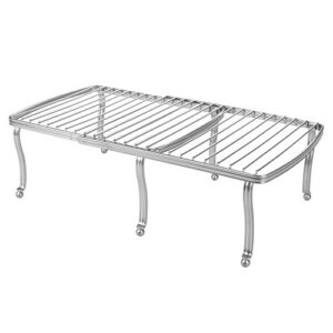 iDesign York Metal Free Standing Expandable Shelf for Storage in Kitchen, Pantry, Cabinet, Bathroom, Office, Craft Room, 12.75"-22.75" x 9.75" x 5.75" - Silver