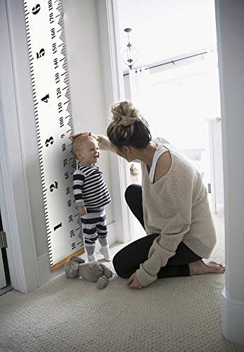 MIBOTE Baby Growth Chart Handing Ruler Wall Decor for Kids, Canvas Removable Growth Height Chart 79" x 7.9"