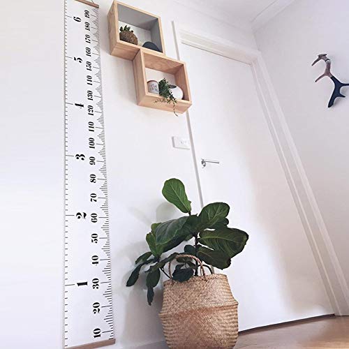 MIBOTE Baby Growth Chart Handing Ruler Wall Decor for Kids, Canvas Removable Growth Height Chart 79" x 7.9"