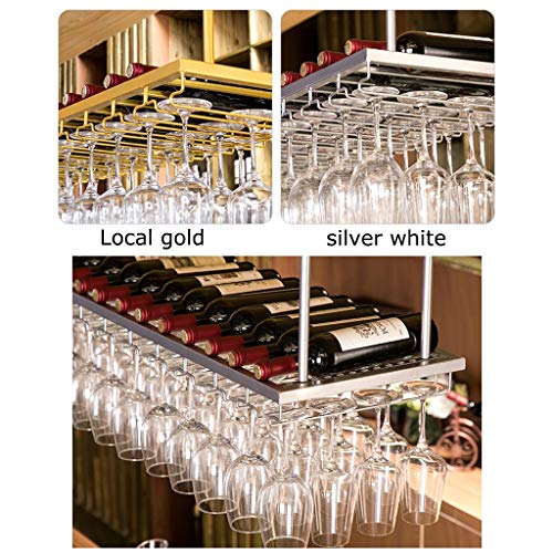 Stylish Simplicity Down Wine Glass Holder Simple Metal Iron Stylish Simplicity Goblet Holder Wine Glass Holder Kitchen Cutlery Bottle Holder Adjustable Height Bar Float (Golden 120 * 30Cm), PIBM,