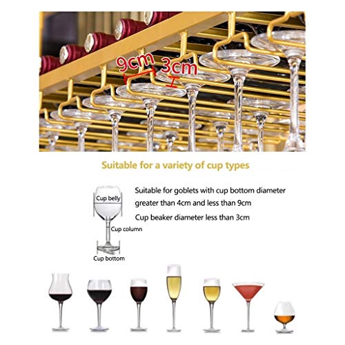 Stylish Simplicity Down Wine Glass Holder Simple Metal Iron Stylish Simplicity Goblet Holder Wine Glass Holder Kitchen Cutlery Bottle Holder Adjustable Height Bar Float (Golden 120 * 30Cm), PIBM,