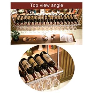 Stylish Simplicity Down Wine Glass Holder Simple Metal Iron Stylish Simplicity Goblet Holder Wine Glass Holder Kitchen Cutlery Bottle Holder Adjustable Height Bar Float (Golden 120 * 30Cm), PIBM,