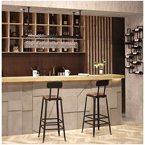 Stylish Simplicity Industrial Simple Wine Glass Hanger Bar Floating Stand Adjustable Kitchen or Office Cutlery Bottle Holder Vintage Iron Inverted Goblet Holder Wine Glass Holder (Bronze 120 * 35Cm)