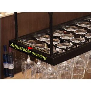 Stylish Simplicity Industrial Simple Wine Glass Hanger Bar Floating Stand Adjustable Kitchen or Office Cutlery Bottle Holder Vintage Iron Inverted Goblet Holder Wine Glass Holder (Bronze 120 * 35Cm)