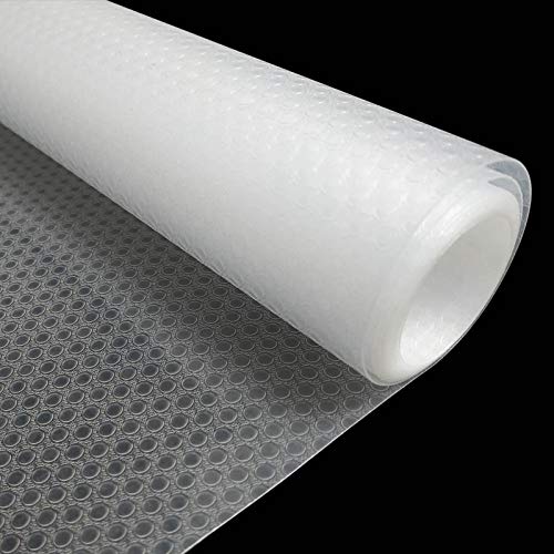 Premium Shelf Liners, Plastic Cabinet Liner Drawer Liners Non-Adhesive Refrigerator Mat for Kitchen Office, 17.7 x 59 inches - Clear