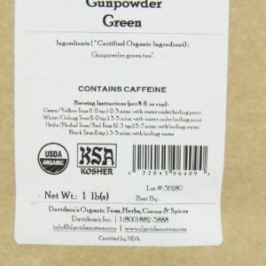 Davidson's Tea Bulk, Gunpowder Green, 1-Pound Bag