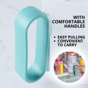 6PCS Portable Fridge Soda Can Organizer for Refrigerator Shelves Fridge Can Dispenser Can Holders for Pantry Refrigerator Kitchen Cabinets with Removeable Handle