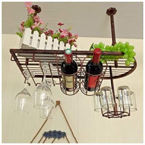 stylish simplicity wine glass holder vintage iron inverted high glass holder simple creative display decoration stylish simplicity bottle holder adjustable wine glass holder (bronze 100 * 25cm), pib