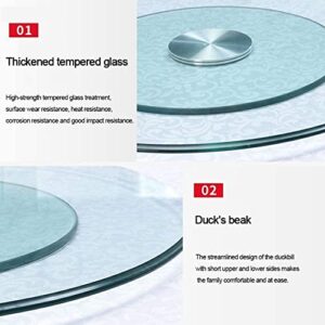 CURIND 24-47 inch Glass Turntable for Table Clear Lazy Susan Round Table Service Tray, Heavy Duty Non-Skid, for Kitchen, Restaurant, Dining Table, Easy to Use,120cm/47.2in