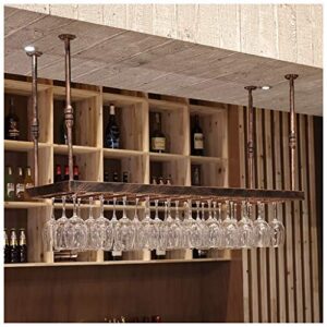 Stylish Simplicity Industrial Simple Wine Glass Hanger Bar Floating Stand Adjustable Kitchen or Office Cutlery Bottle Holder Vintage Iron Inverted Goblet Holder Wine Glass Holder (Bronze 120 * 35Cm)