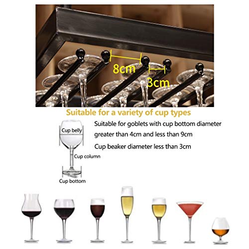 Stylish Simplicity Industrial Simple Wine Glass Hanger Bar Floating Stand Adjustable Kitchen or Office Cutlery Bottle Holder Vintage Iron Inverted Goblet Holder Wine Glass Holder (Bronze 120 * 35Cm)