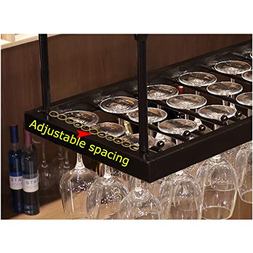 Stylish Simplicity Industrial Simple Wine Glass Hanger Bar Floating Stand Adjustable Kitchen or Office Cutlery Bottle Holder Vintage Iron Inverted Goblet Holder Wine Glass Holder (Bronze 120 * 35Cm)