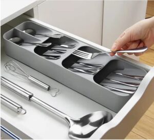 joruba 1pc multifunctional knife and fork compartment storage box, cutlery spoon box knife and fork divider organizer, kitchen drawer storage box tray, 5.5inch/4.3inch