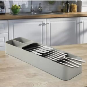 JoRuBa 1pc Multifunctional Knife And Fork Compartment Storage Box, Cutlery Spoon Box Knife And Fork Divider Organizer, Kitchen Drawer Storage Box Tray, 5.5inch/4.3inch