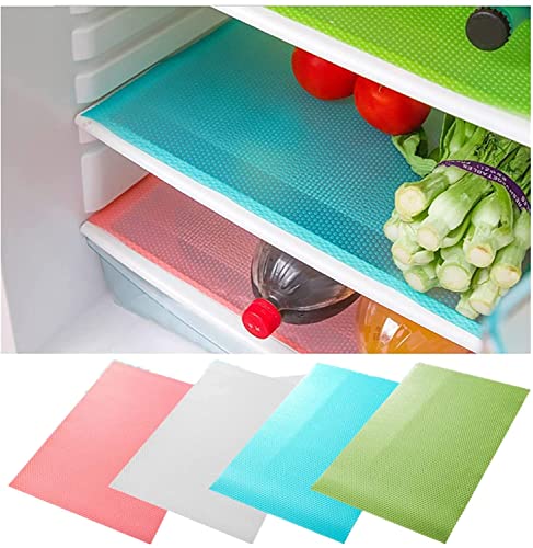 Obeon 1PC Refrigerator Mat,Washable Fridge Mat Liner Waterproof Fridge Pad Mat Shelves Drawer Table Mat Refrigerator Liner for Shelves, Blue, 18×12in (Cuttable)