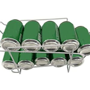 FixtureDisplays® Stylish Soda Can Beverage Dispenser Rack, Dispenses 10 Standard Size 12oz Soda Cans and Holds Canned Foods 16938-NF